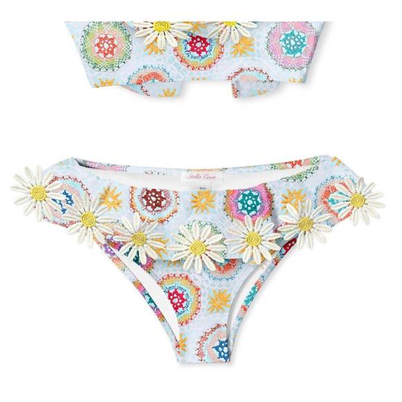 Stella Cove | Swim | New Stella Cove Girls Crochet Print Ruffle Bikini ...